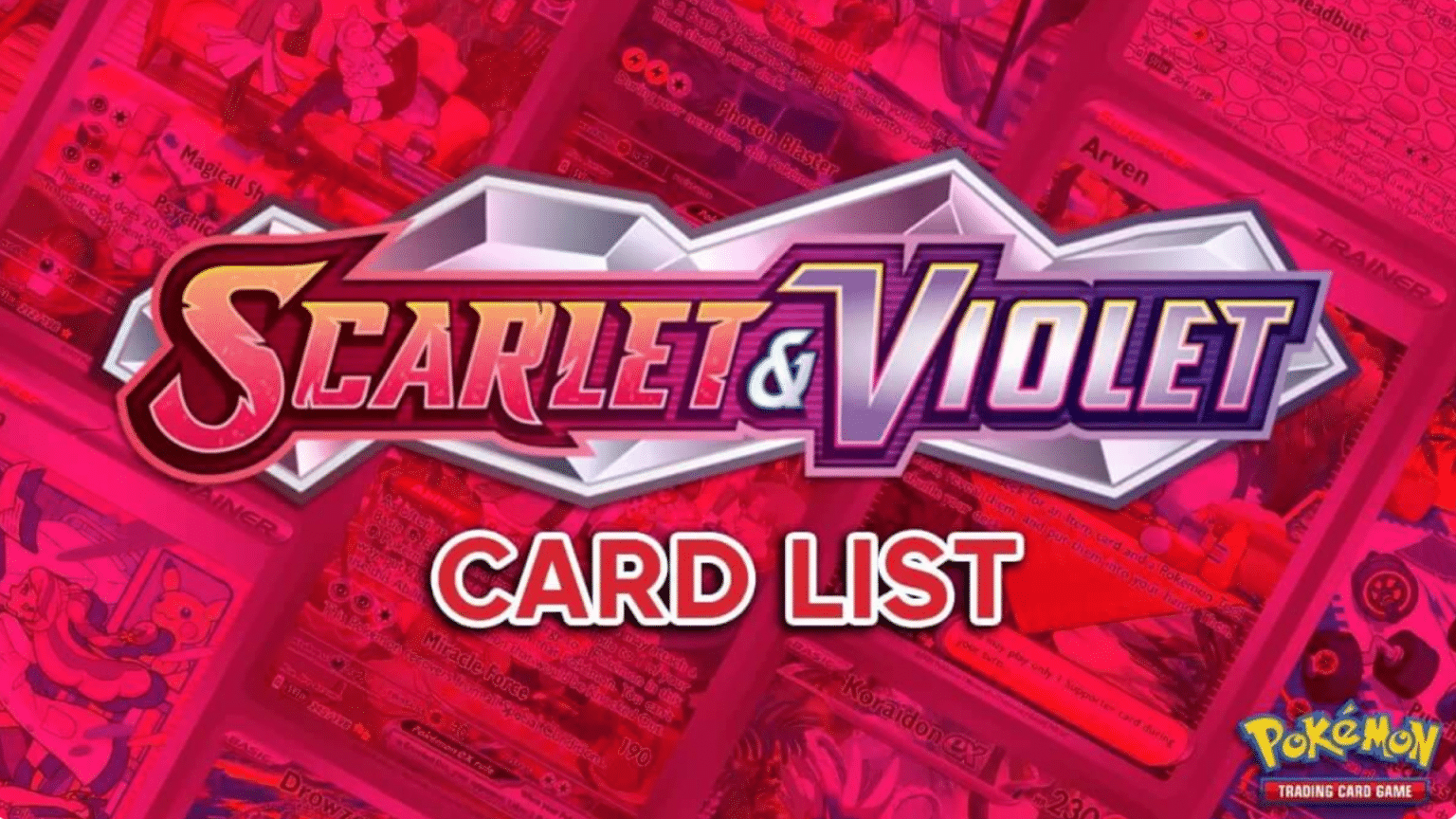 50 Scarlet and Violet Base Set Card List - Ggwp Academy